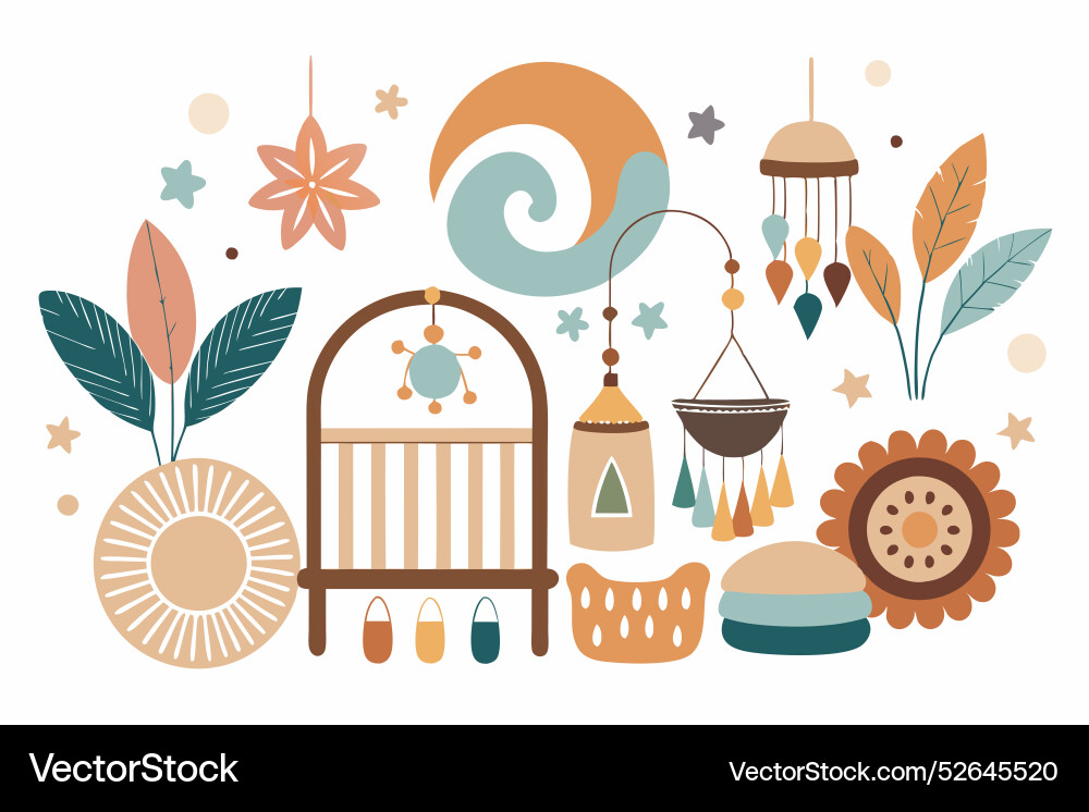 Nursery boho wall art r Royalty Free Vector Image