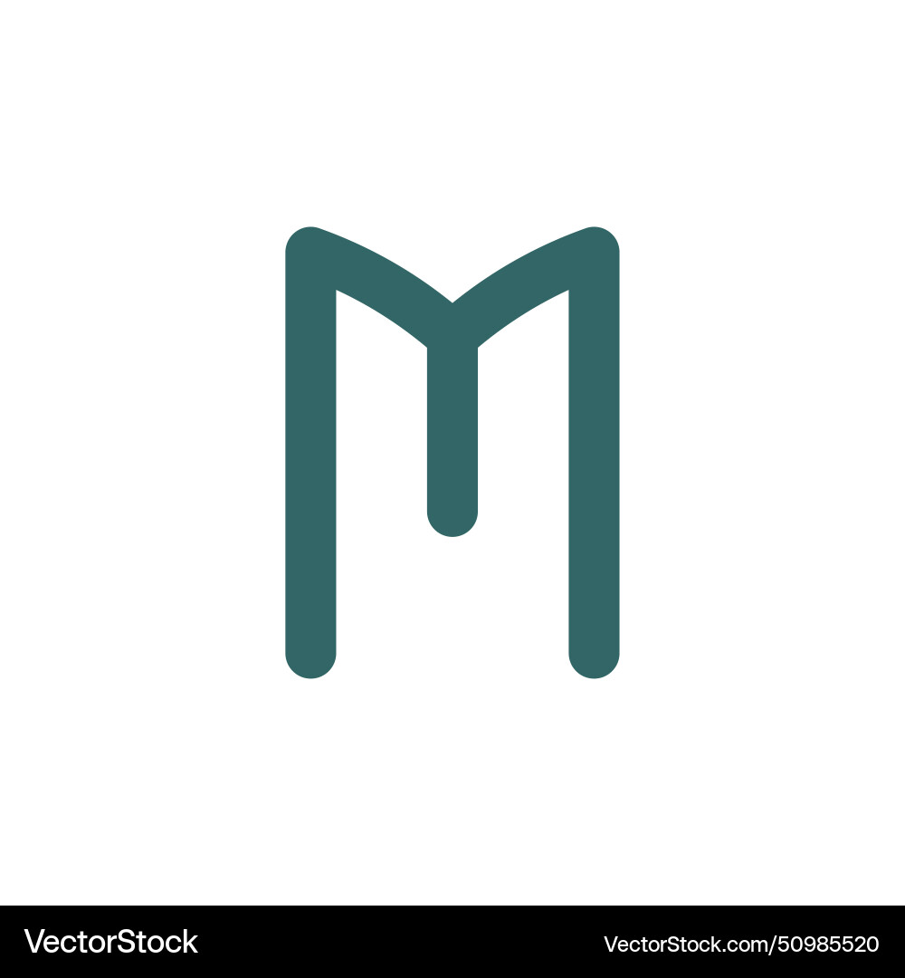 Thick line letter m logo icon Royalty Free Vector Image