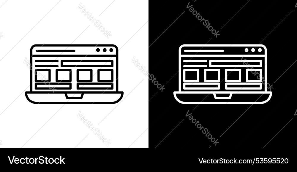 Web portal thin line icon set Royalty Free Vector Image