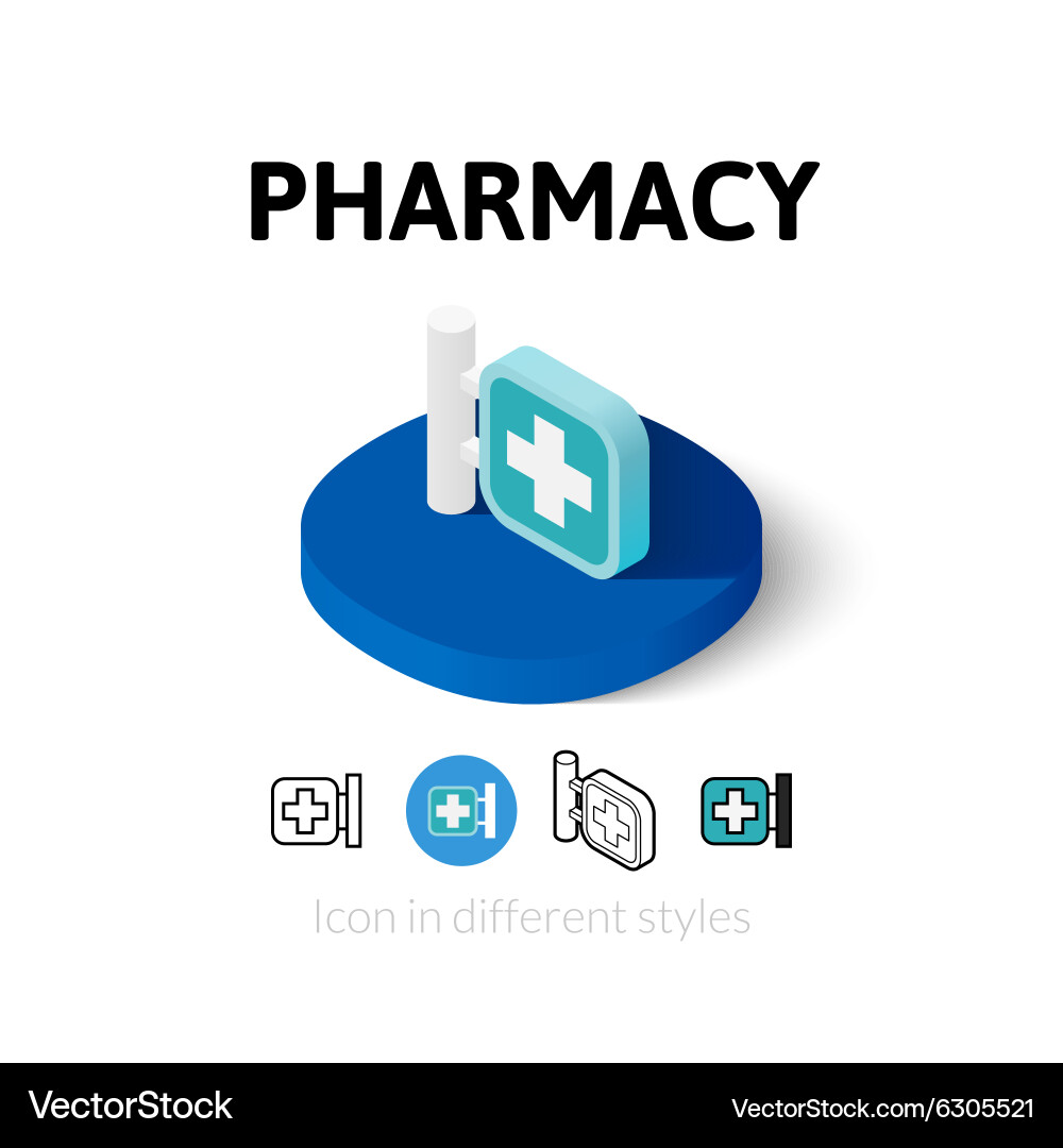 Apotheke Icon in verschiedenen Stil Lizenzfreier Vektor