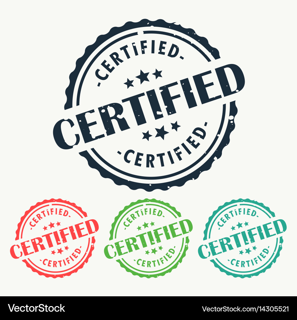 Certified Badge Set Collection Royalty Free Vector Image