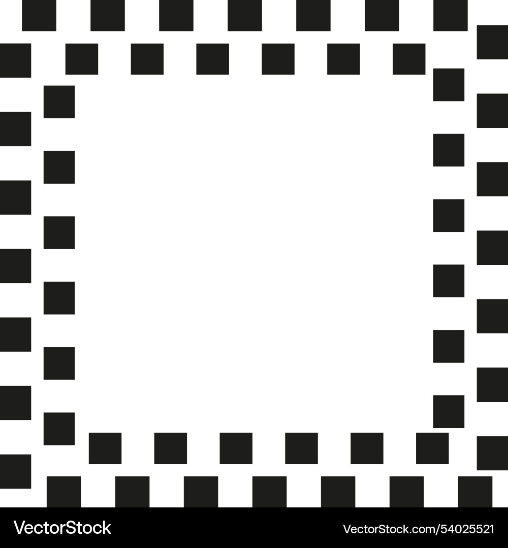 Checkered square frame black and white corner Vector Image