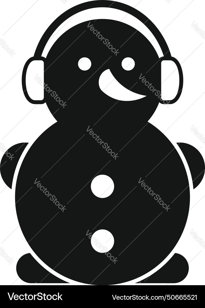 Decoration snowman icon simple face happy Vector Image