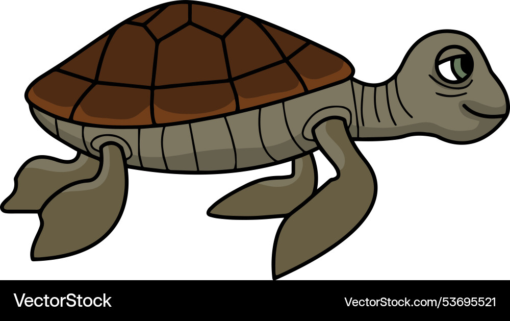 Green sea turtle isolated Royalty Free Vector Image