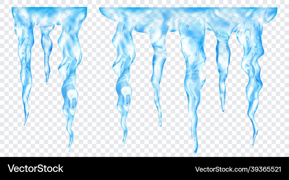 Group of translucent icicles Royalty Free Vector Image