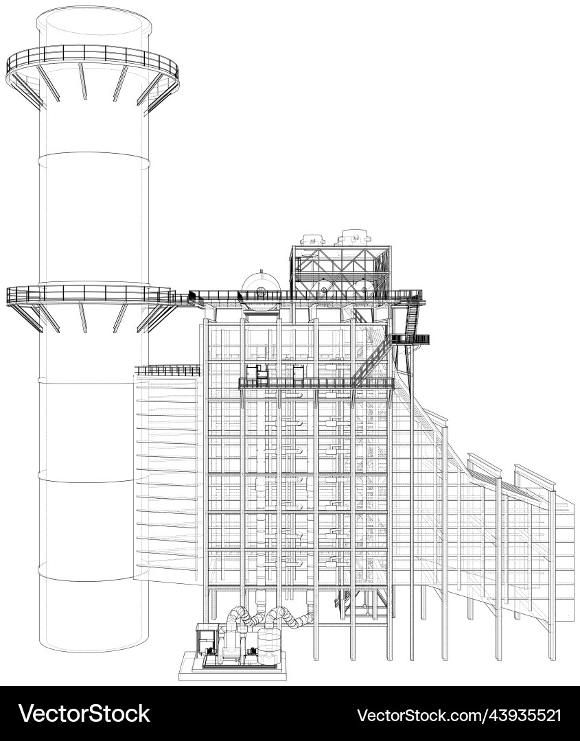 Industrial Furnace Rendering Royalty Free Vector Image