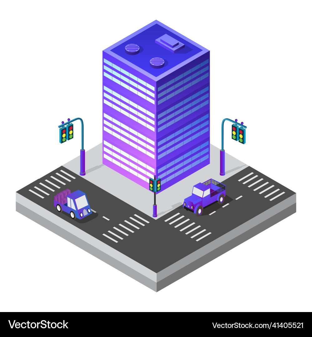 Isometric urban architecture single Royalty Free Vector