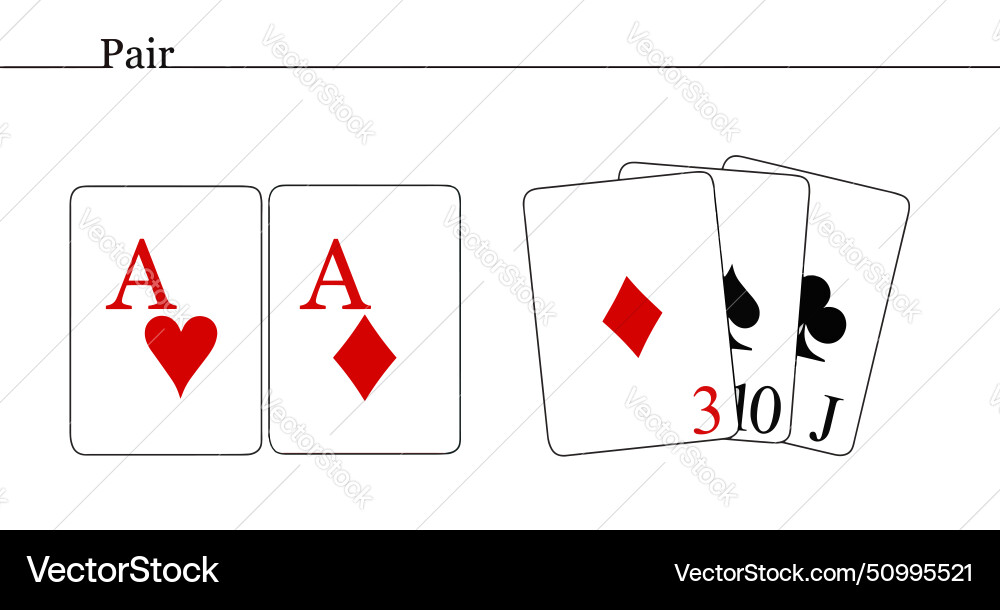 Pair card combination Royalty Free Vector Image