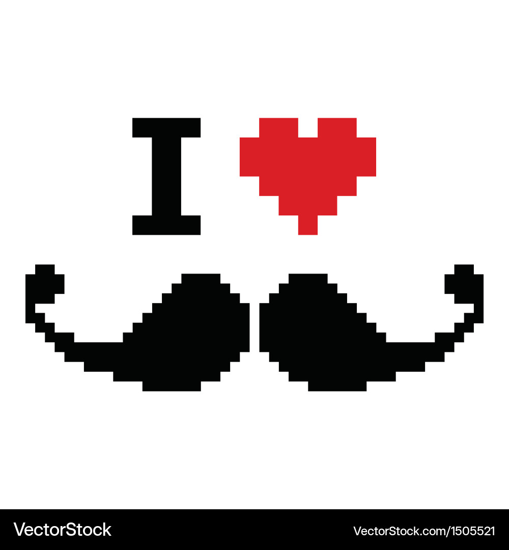 Pixelated Mustache Sign Royalty Free Vector Image