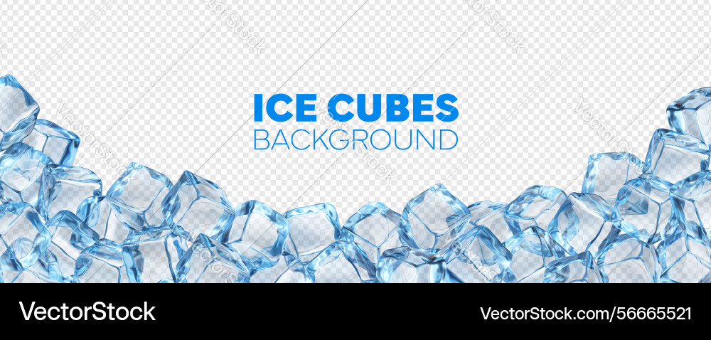Realistic ice cubes frame background ice blocks Vector Image