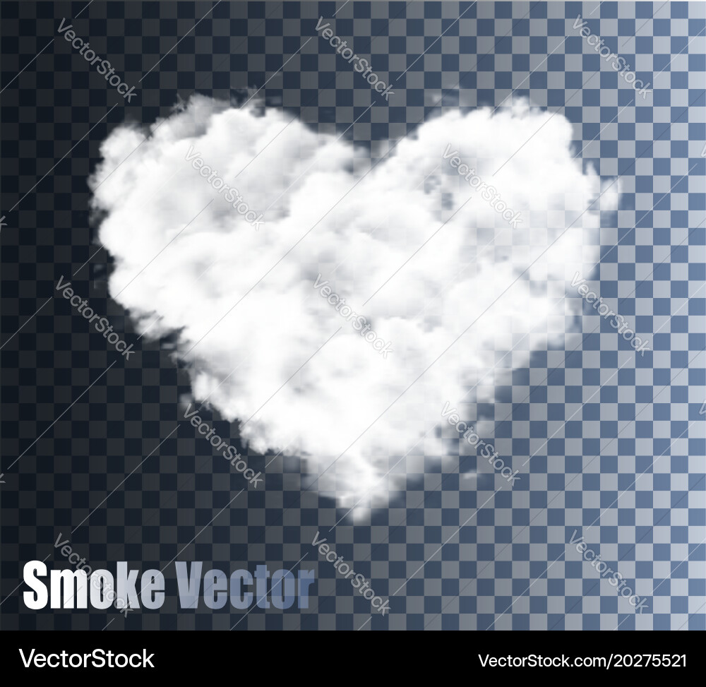 Realistic transparent cloud heart Royalty Free Vector Image