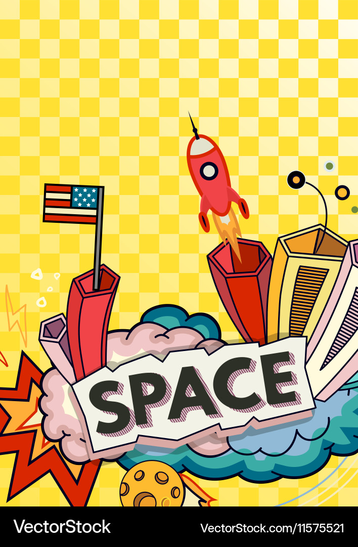 Space Background Cartoon Royalty Free Vector Image