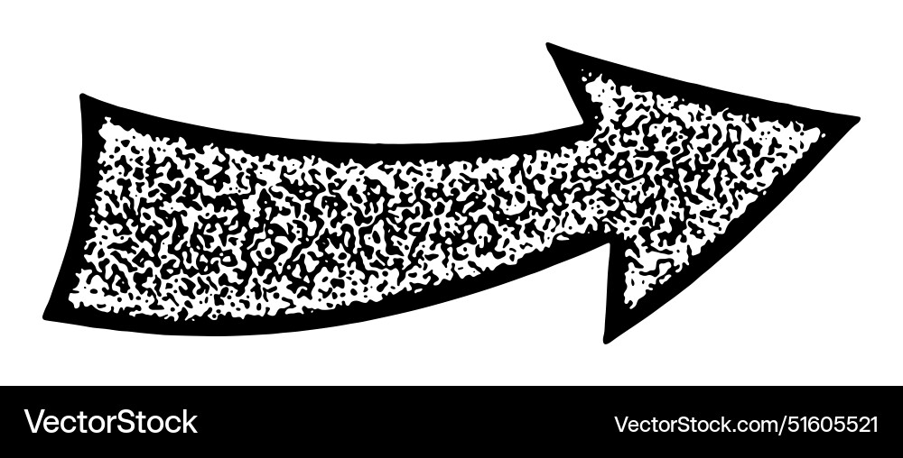 Textured black and white arrow Royalty Free Vector Image