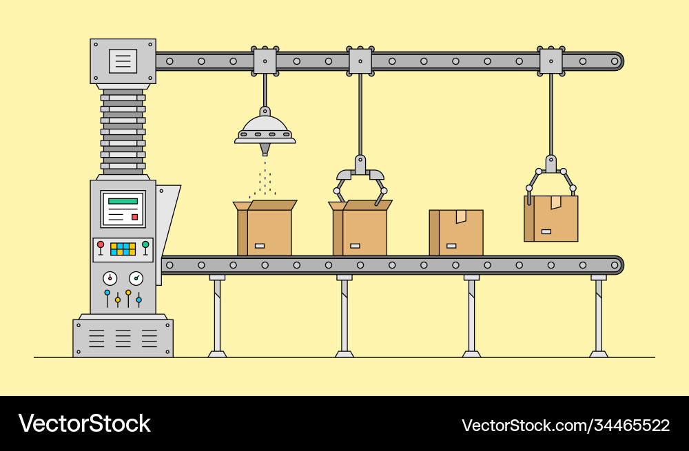 Conveyor system Royalty Free Vector Image - VectorStock