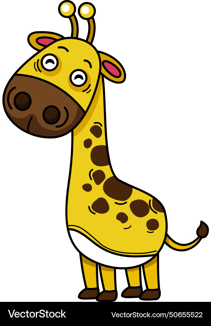 Hand drawn giraffe character Royalty Free Vector Image