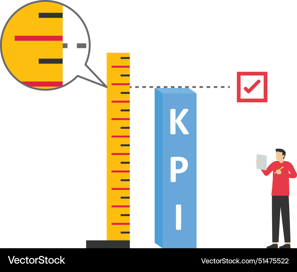 Kpi key performance indicator measurement to eval Vector Image