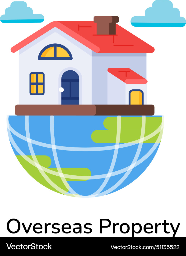 Overseas property Royalty Free Vector Image - VectorStock