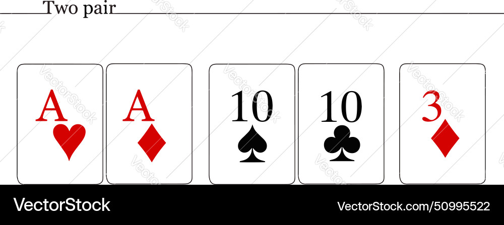 Poker two pairs Royalty Free Vector Image - VectorStock