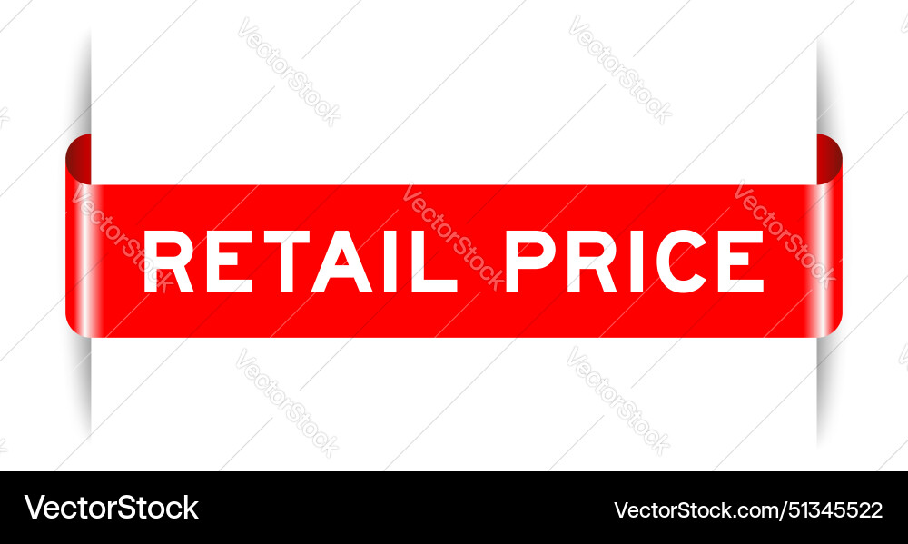 Red color inserted label banner with word retail Vector Image
