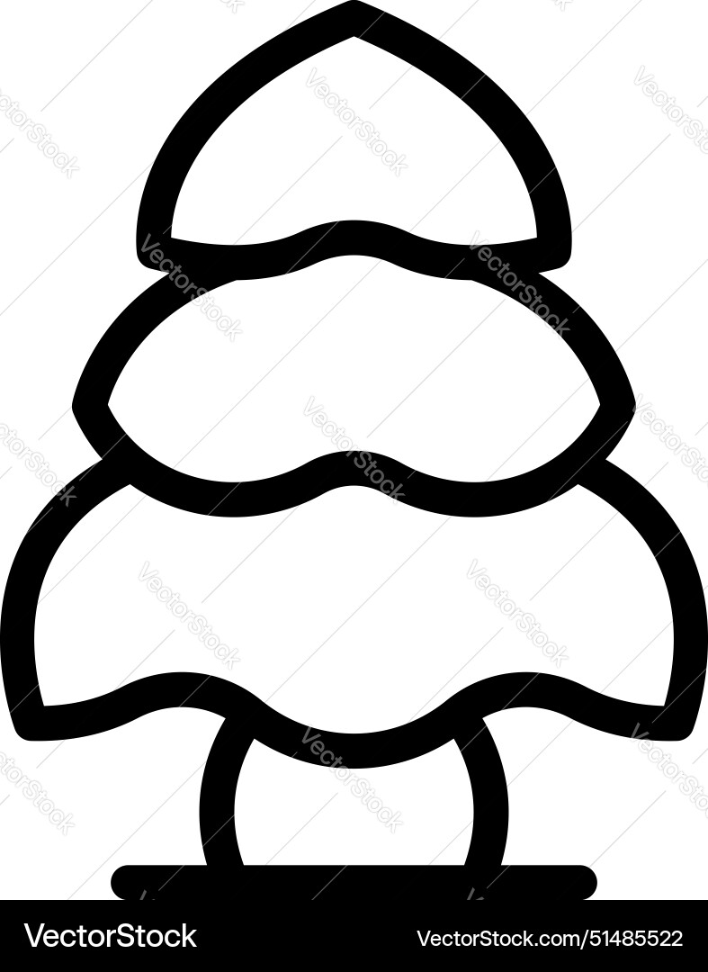 Simple line art pine tree icon Royalty Free Vector Image