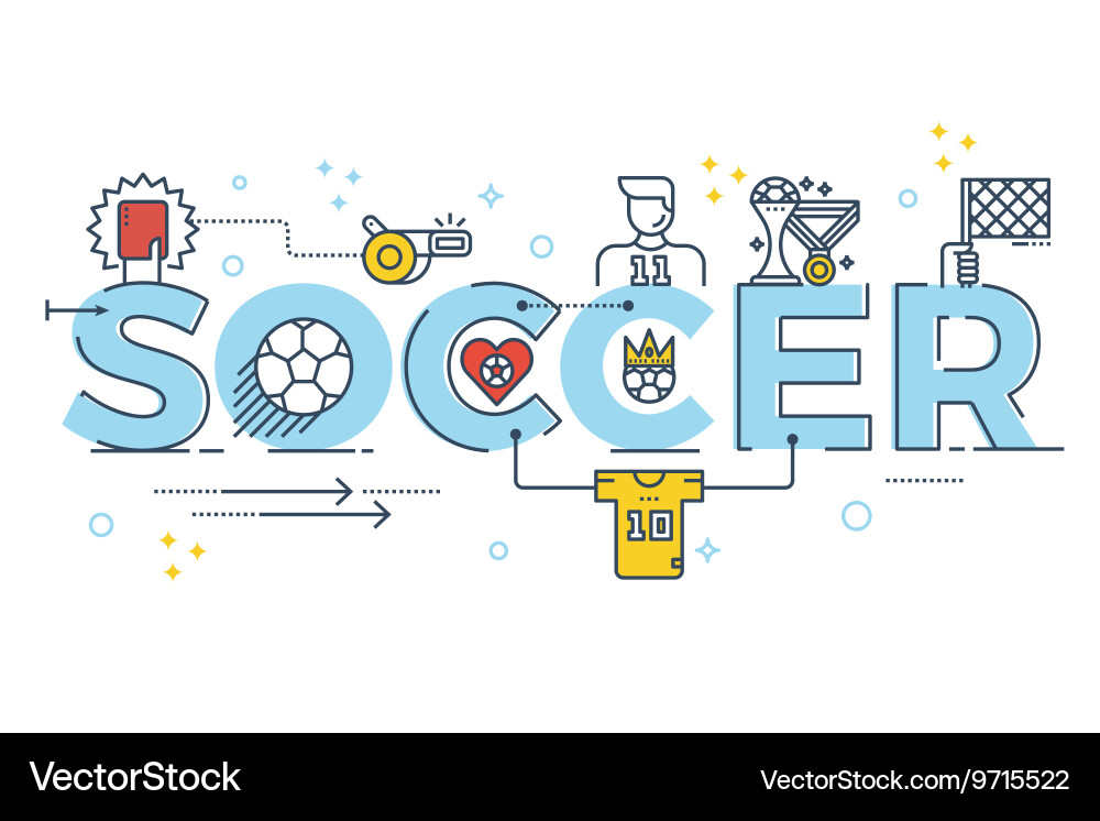 Soccer word lettering Royalty Free Vector Image