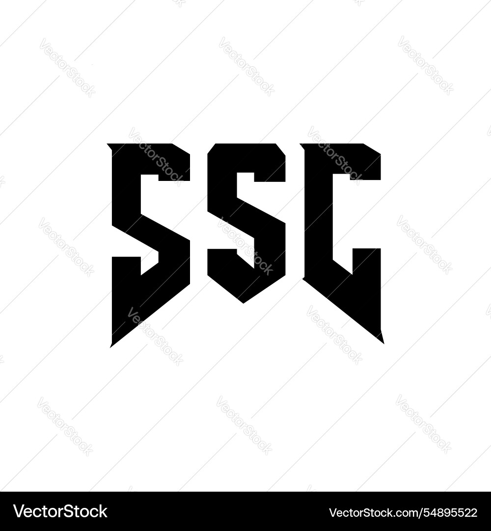 Ssc letter logo design for technology company Vector Image