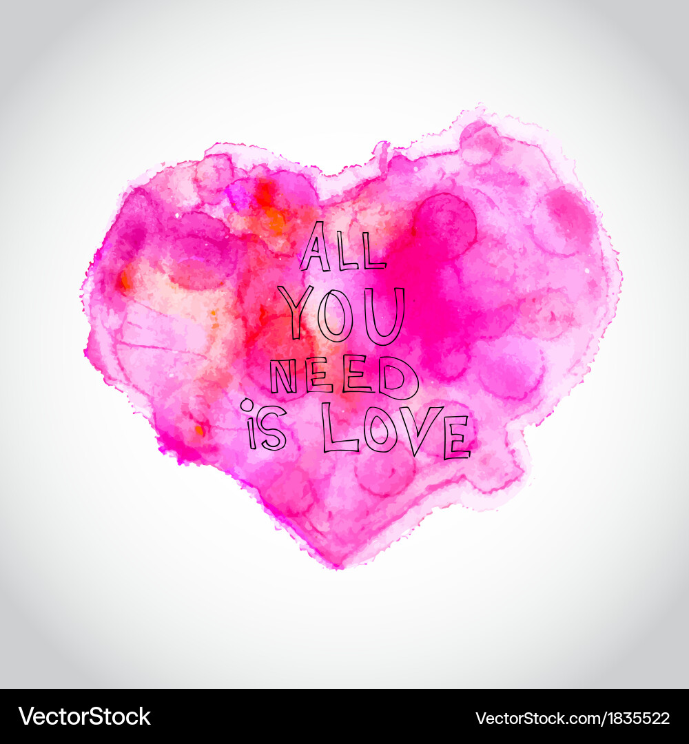 Watercolour heart with love letters Royalty Free Vector