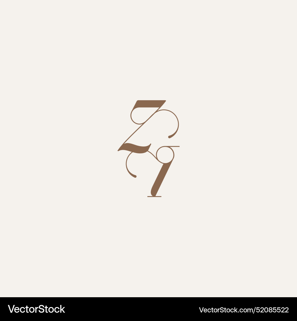 Zi letter wedding concept design ideas luxury Vector Image