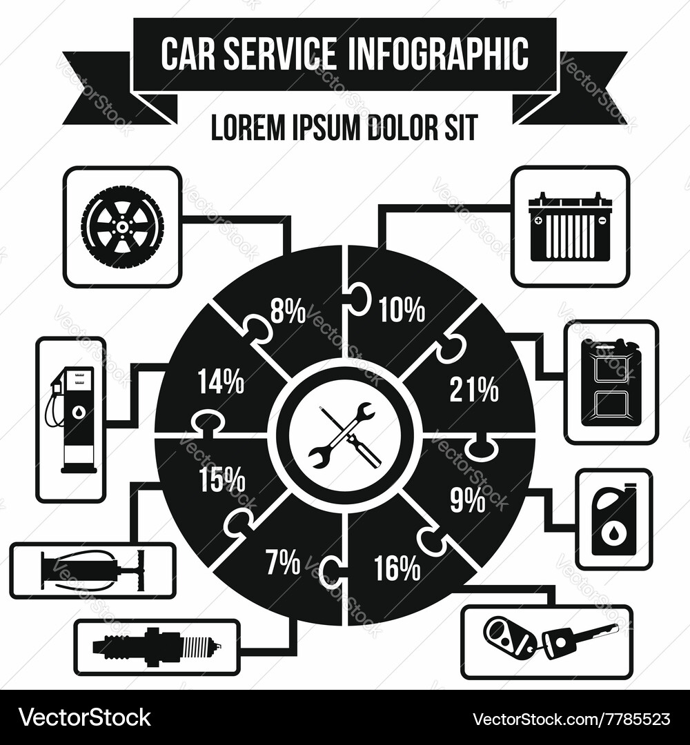 Car service infographic simple style Royalty Free Vector