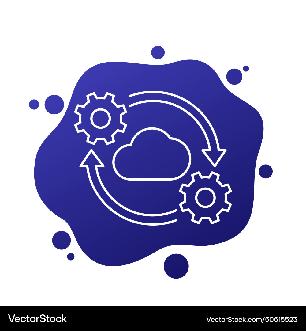 Cloud computing line icon Royalty Free Vector Image