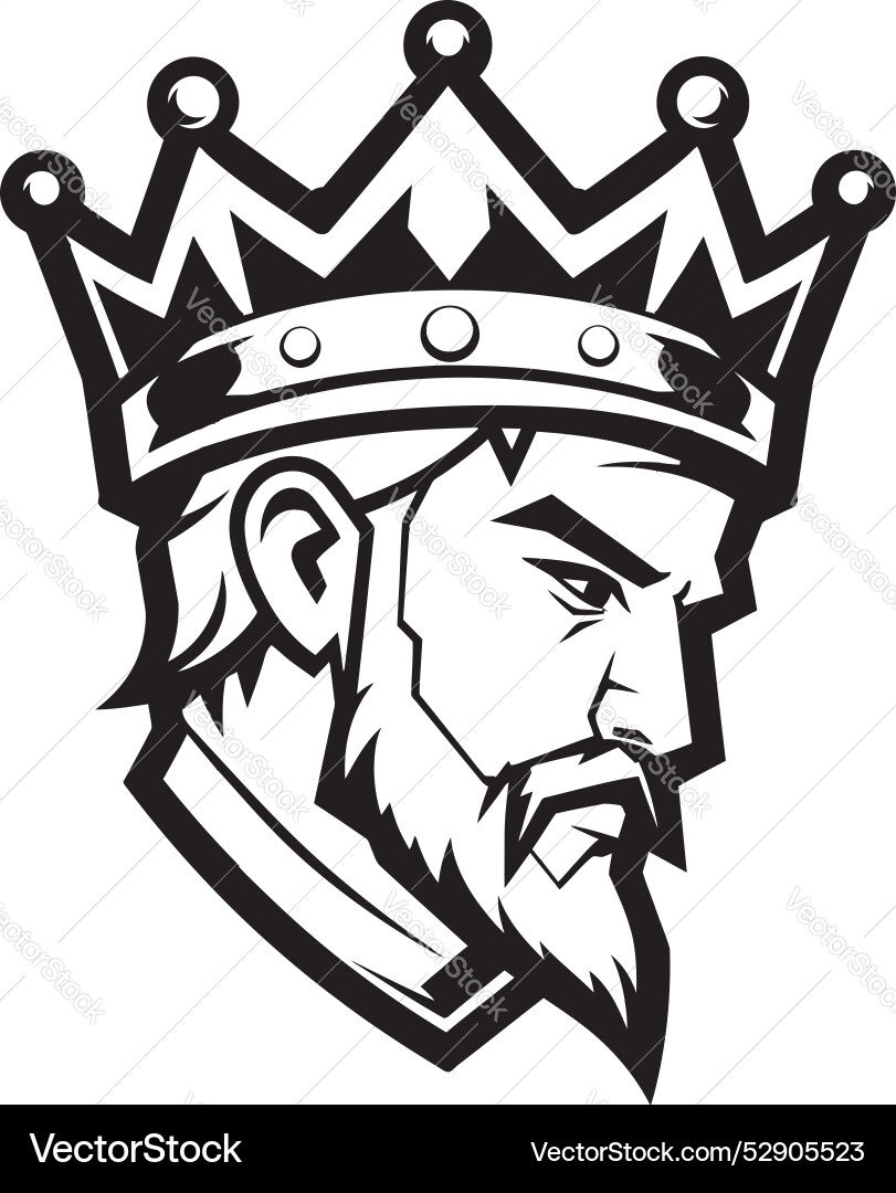 Crowned monarch monochromatic tribute to royal Vector Image