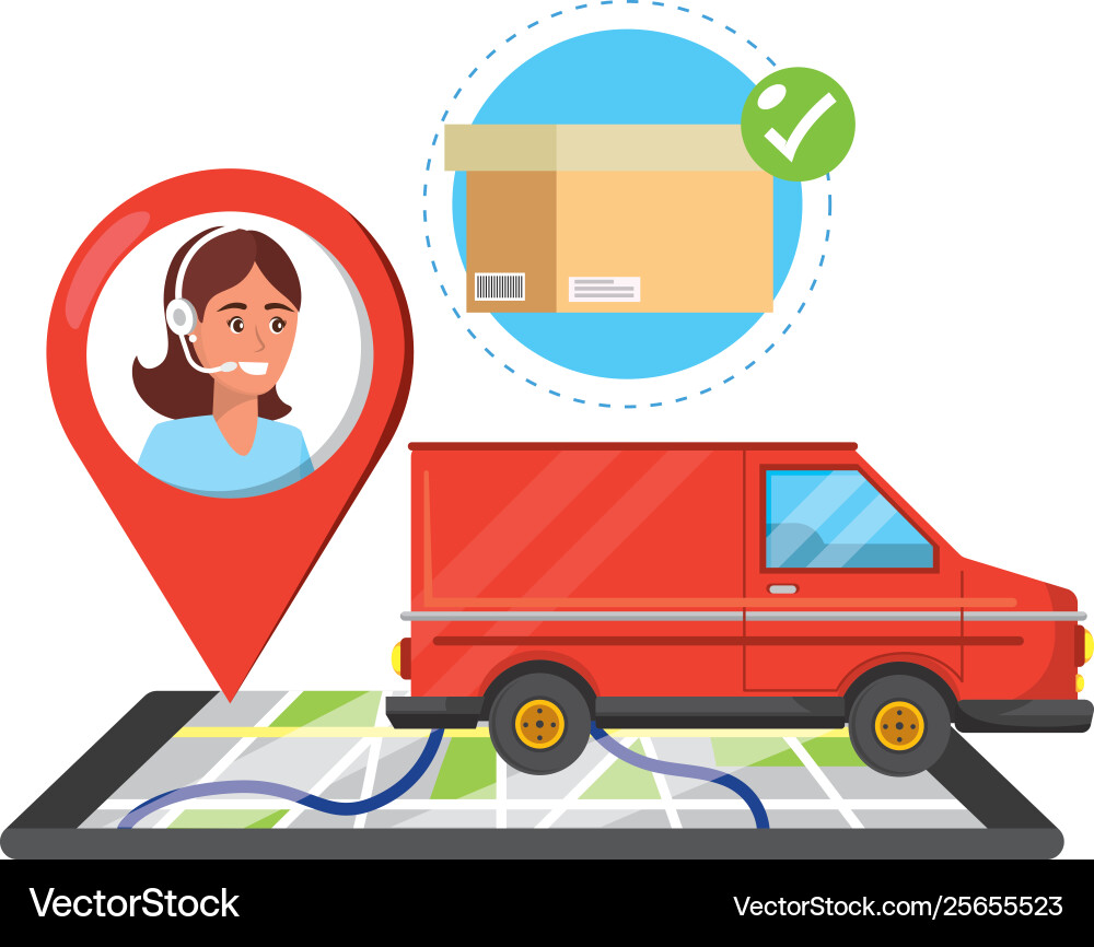 Customer support logistics service cartoon Vector Image