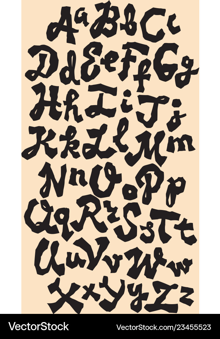 Hand lettering font uppercase and lowercase Vector Image