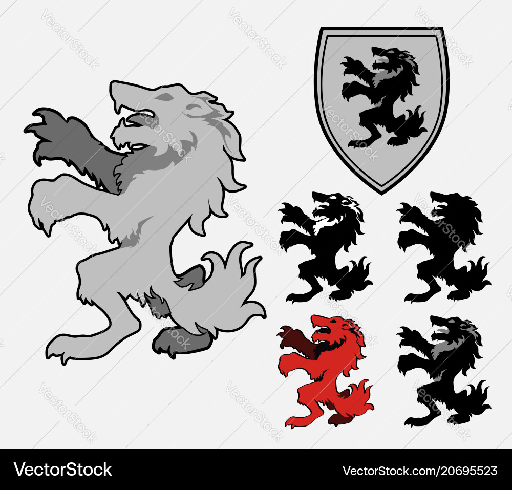 Heraldic wolf Royalty Free Vector Image - VectorStock