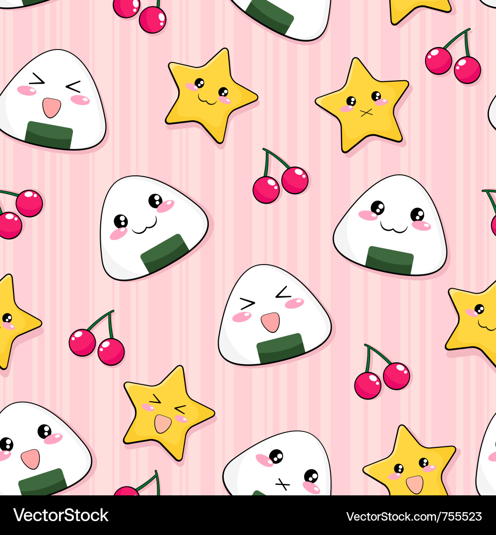 Japanese Rice Ball Pattern Royalty Free Vector Image