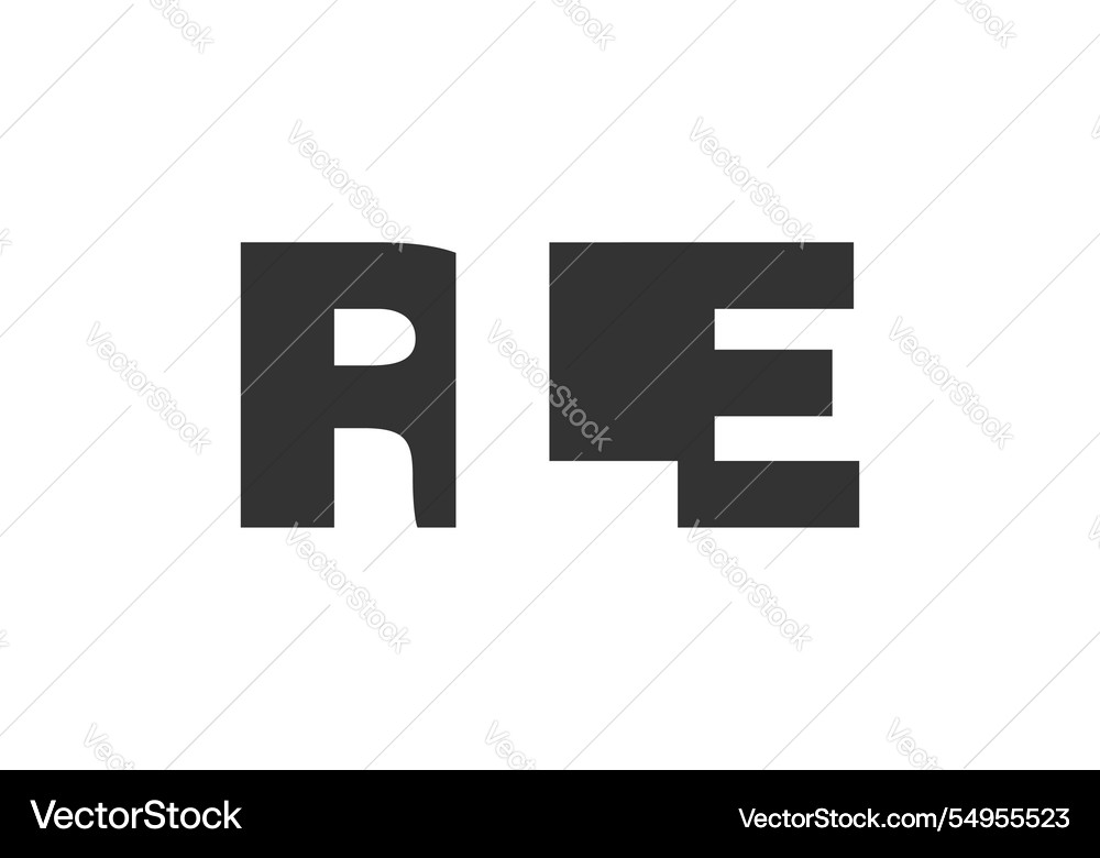 Rle logo design initial letter r l e kühn schriftart