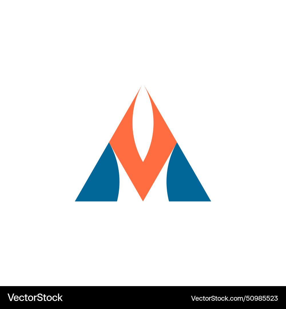Triangle logo letters m and v mv icon Royalty Free Vector