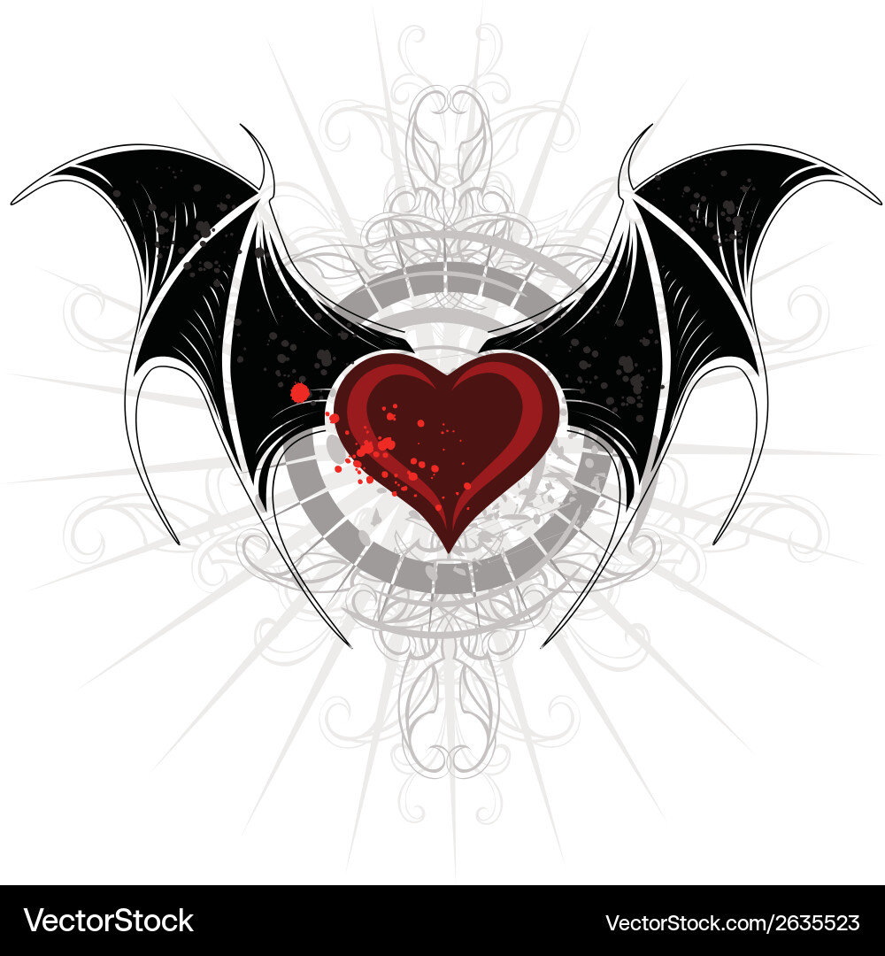 Vampire heart Royalty Free Vector Image - VectorStock