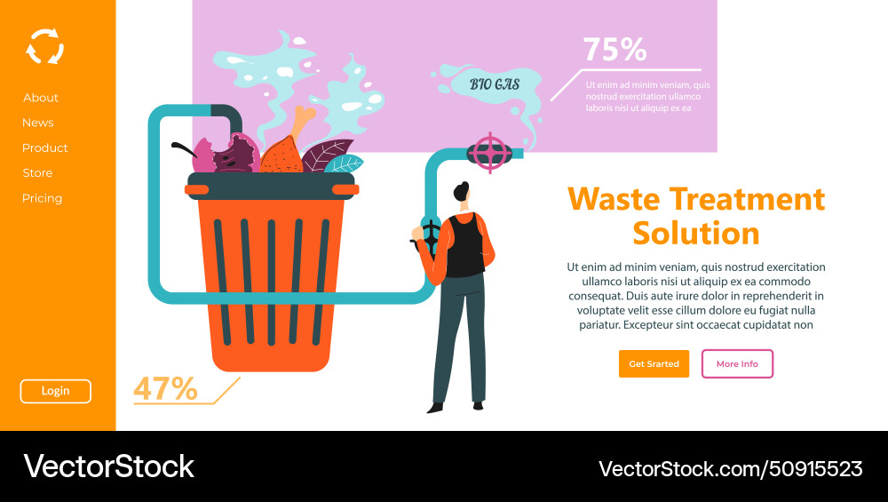 Waste treatment solution recycling and ecology Vector Image
