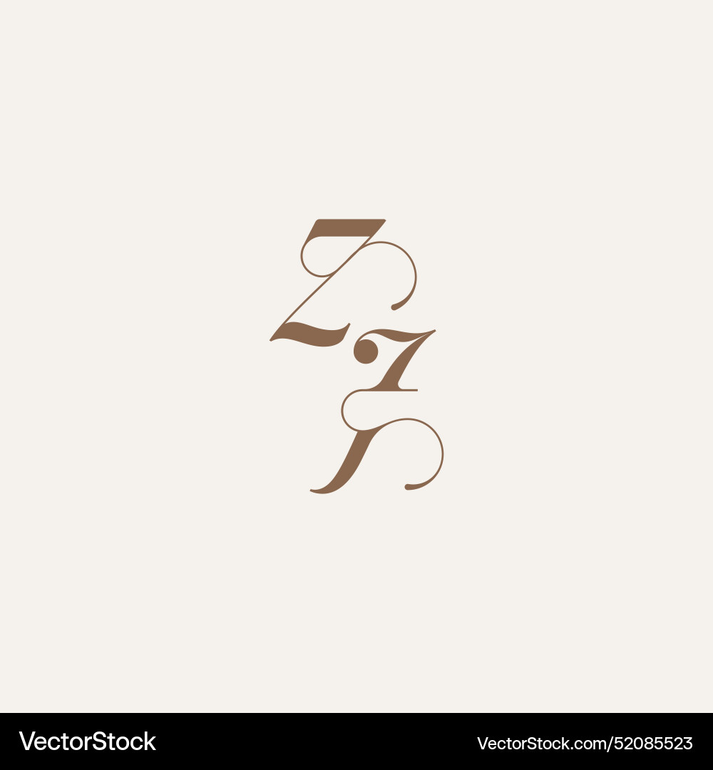 Zj letter wedding concept design ideas luxury Vector Image