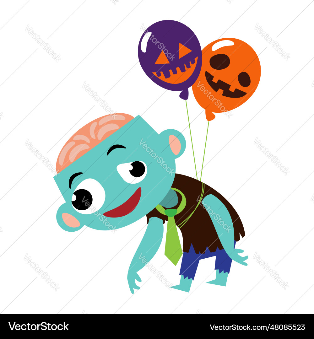 Zombie cute halloween cartoon characters Vector Image