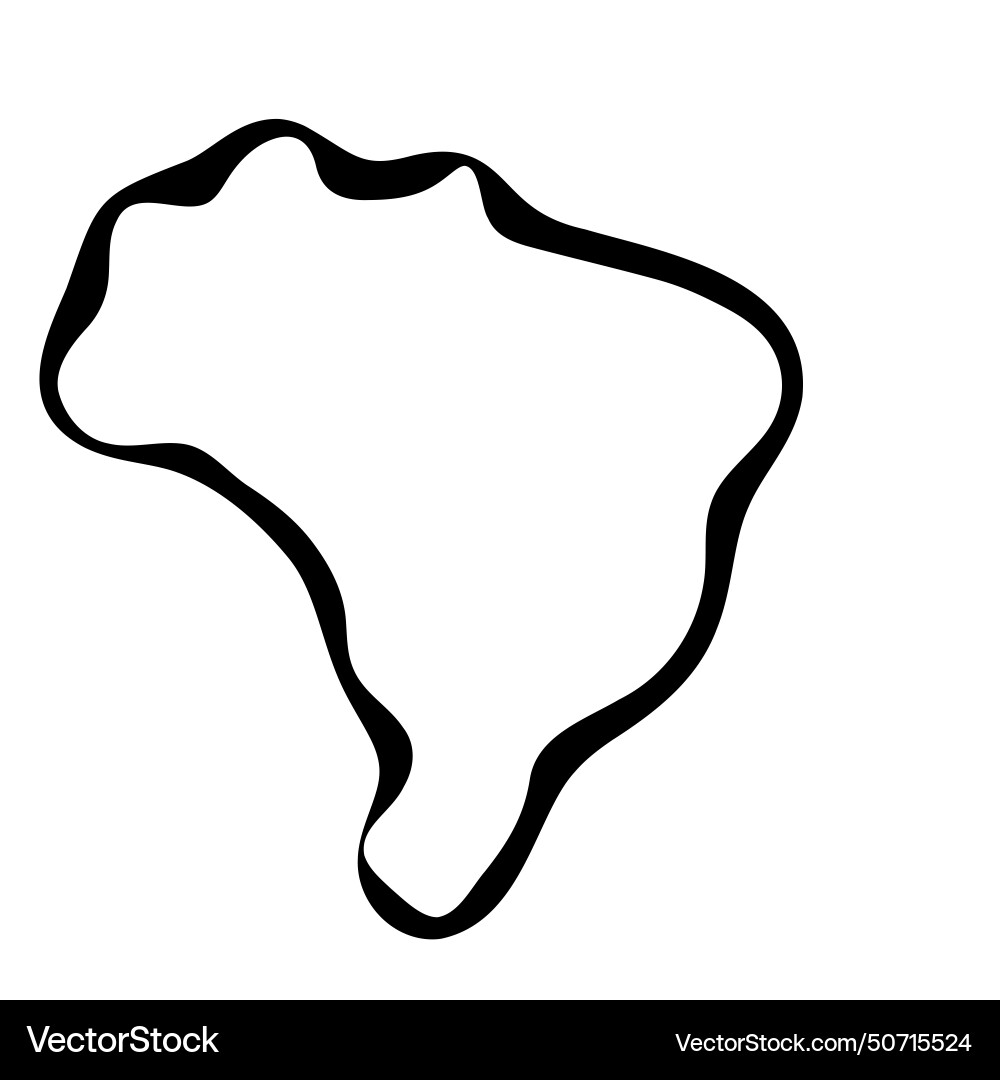 Brazil simplified map Royalty Free Vector Image
