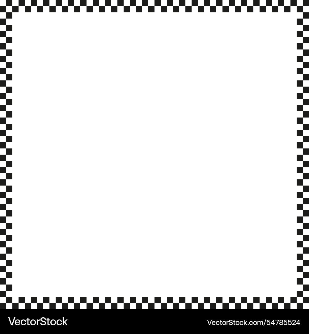 Checkerboard frame black square border Royalty Free Vector