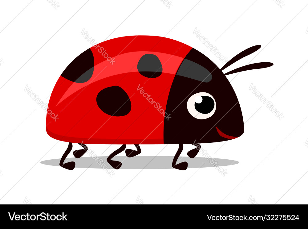 Cute Red Ladybug Royalty Free Vector Image - VectorStock