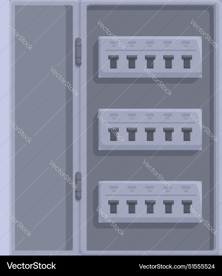 Electrical switchboard with circuit breakers Vector Image