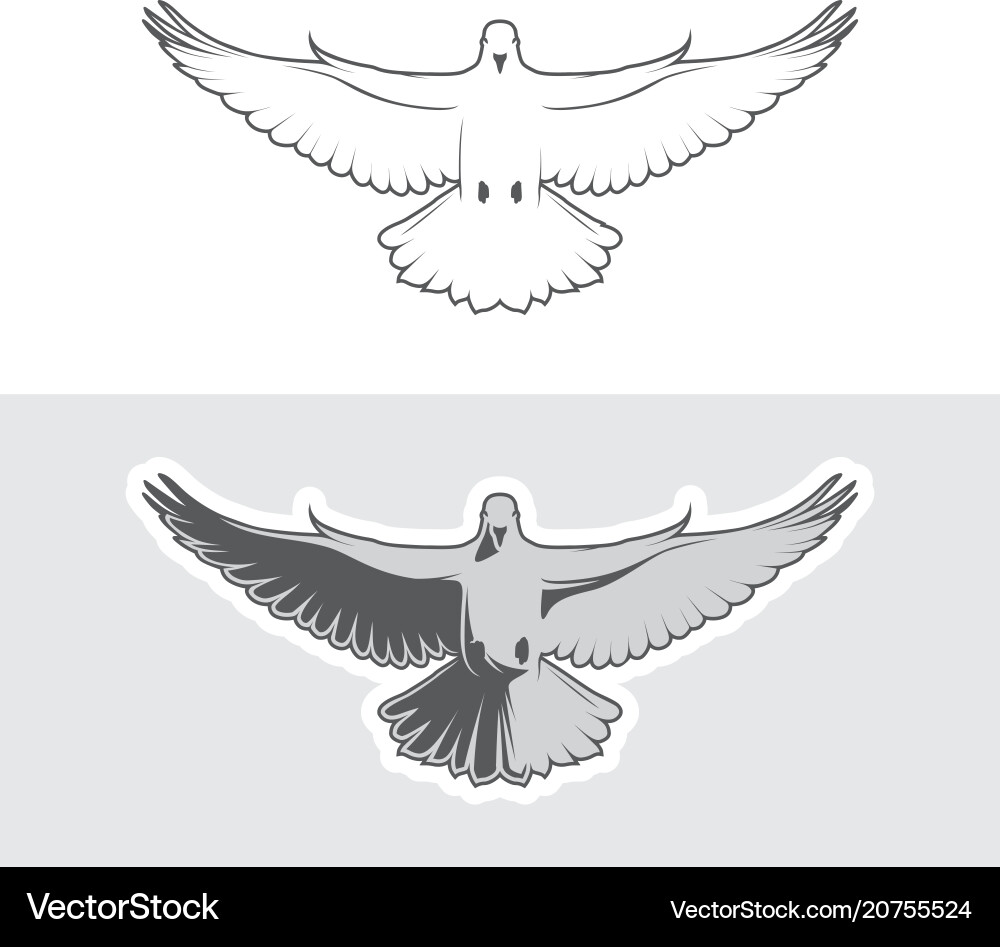 Elegant Dove Wing Symbol Royalty Free Vector Image