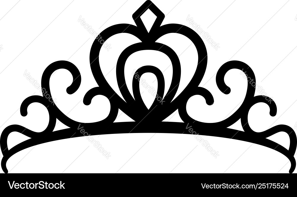 Elegant Princess Tiara Crown Icon Royalty Free Vector Image