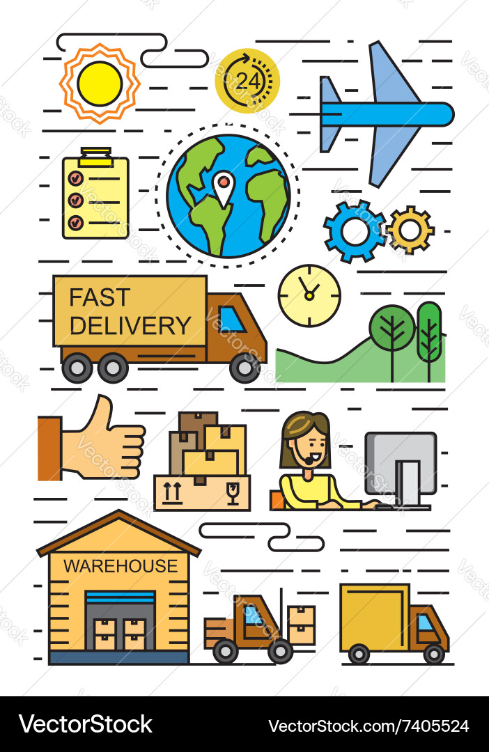 Flat logistics and delivery Royalty Free Vector Image