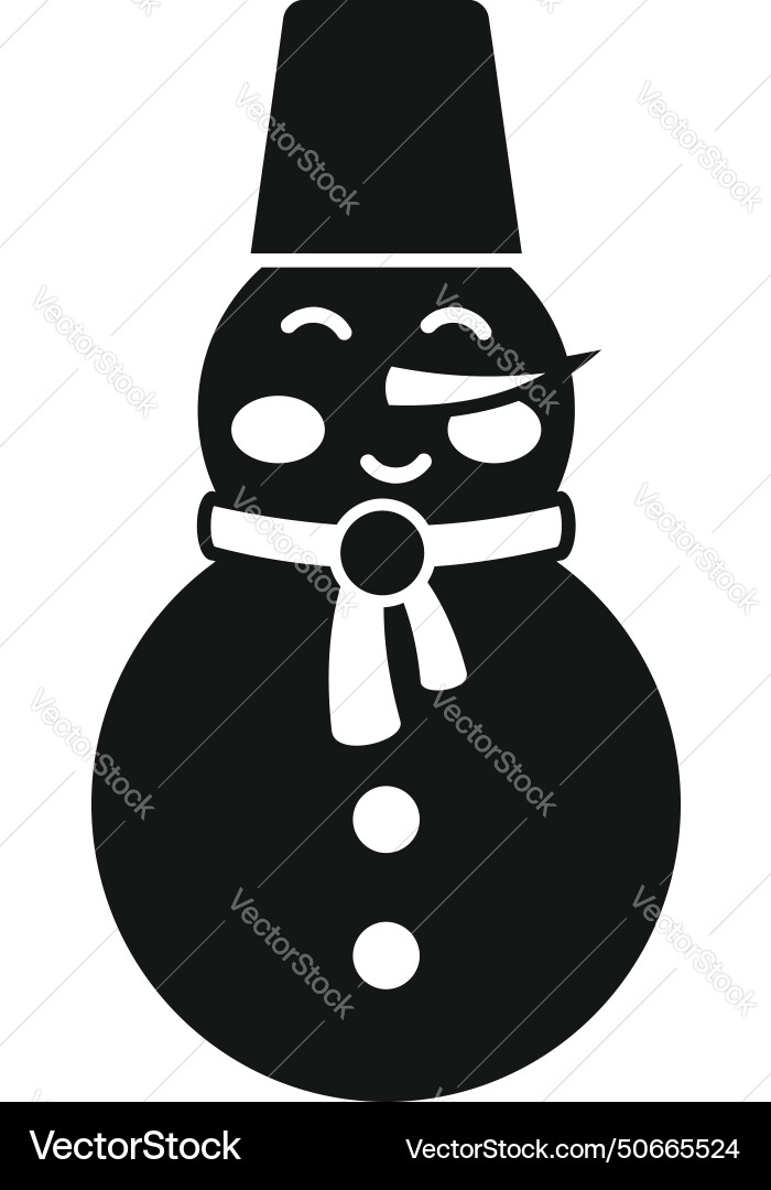 Frozen snowman icon simple character Royalty Free Vector