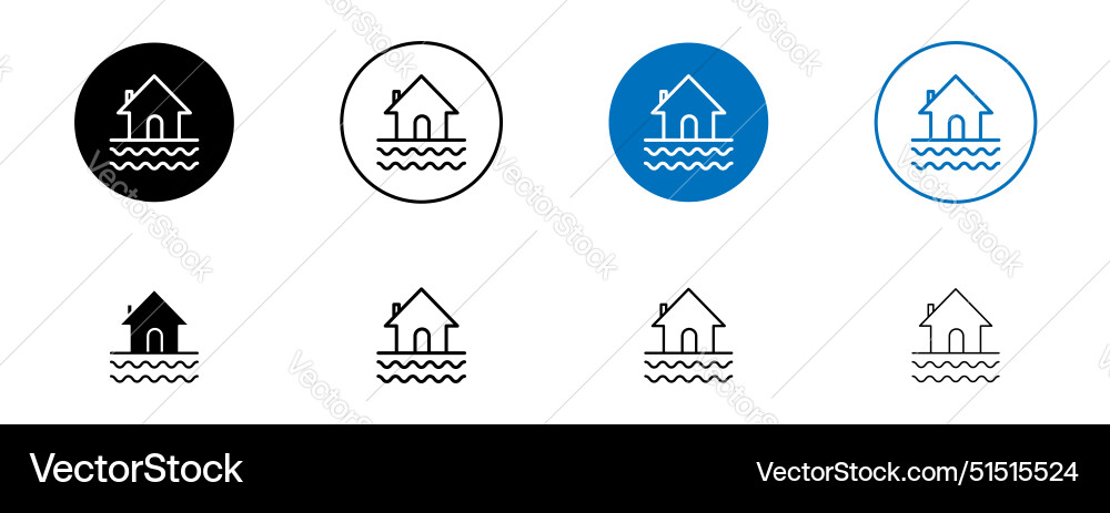 House flood icon Royalty Free Vector Image - VectorStock